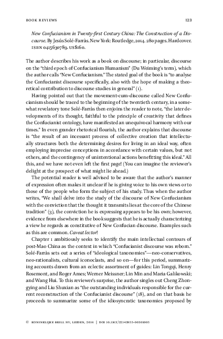 (PDF) New Confucianism in Twenty-first Century China: The Construction ...