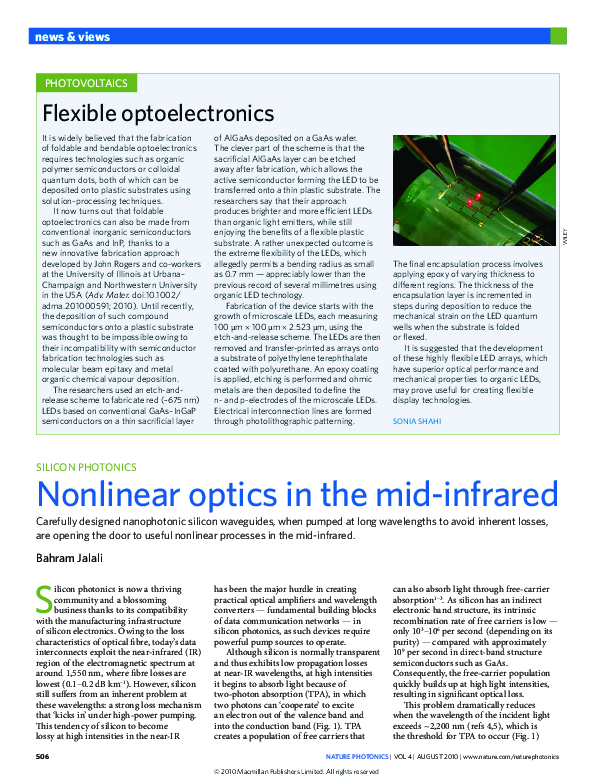 (PDF) Flexible optoelectronics