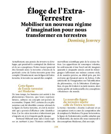 (PDF) Éloge de l’Extra-Terrestre