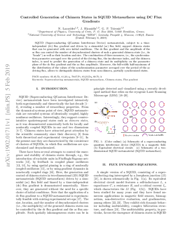 (PDF) Controlled generation of chimera states in SQUID metasurfaces ...