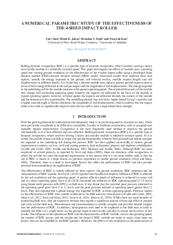 (PDF) A numerical parametric study of the effectiveness of the 4-sided impact roller