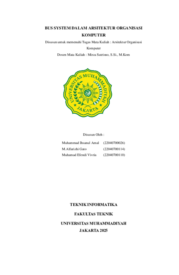 (PDF) MODUL SYSTEM BUS PADA KOMPUTER