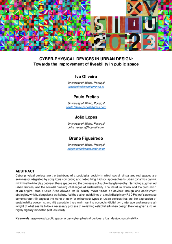 (PDF) CYBER-PHYSICAL DEVICES IN URBAN DESIGN: Towards the improvement ...