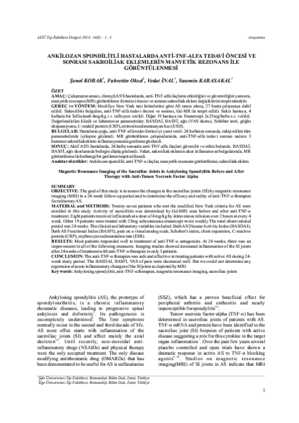 (PDF) Magnetic Resonance Imaging of the Sacroiliac Joints in Ankylosing Spondylitis Before and ...