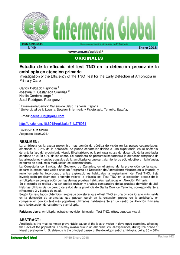 (PDF) TNO Test for the Early Detection of Amblyopia in Primary Care