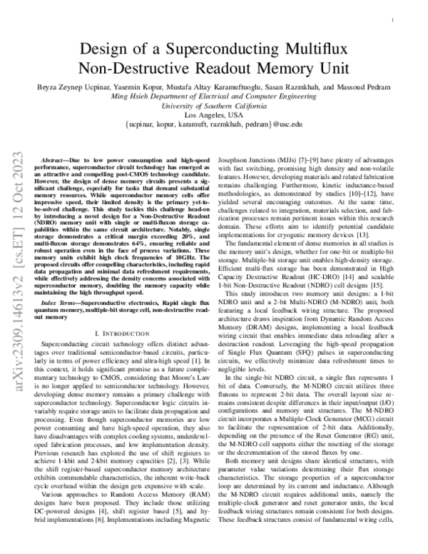 (PDF) Design of a Superconducting Multiflux Non-Destructive Readout ...