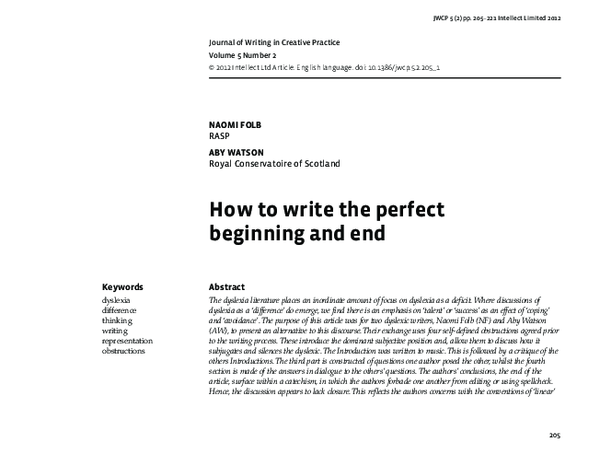 (PDF) How to write the perfect beginning and end