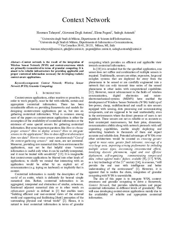 (PDF) Context Network