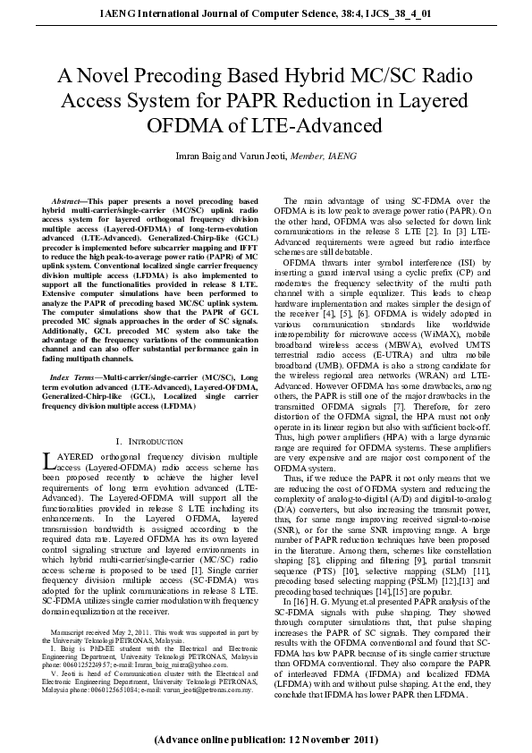 (PDF) A Novel Precoding Based Hybrid MC/SC Radio Access System for PAPR Reduction in Layered ...