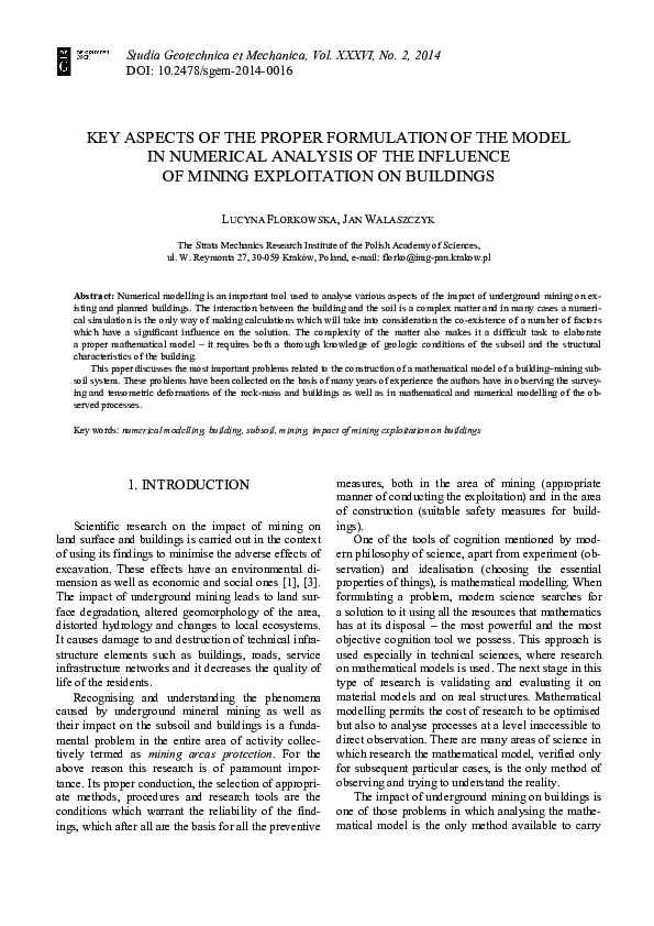 (PDF) Key Aspects of the Proper Formulation of the Model in Numerical ...