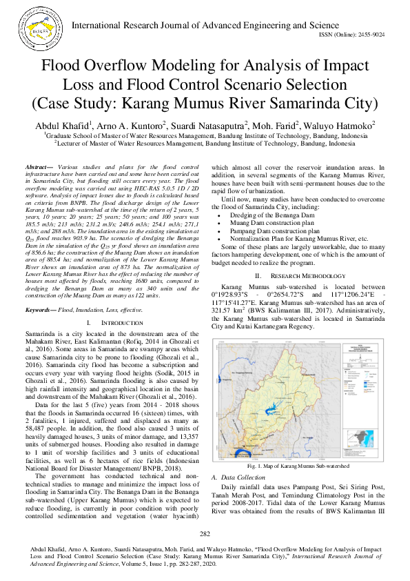 (PDF) Flood Overflow Modeling for Analysis of Impact Loss and Flood Control Scenario Selection ...
