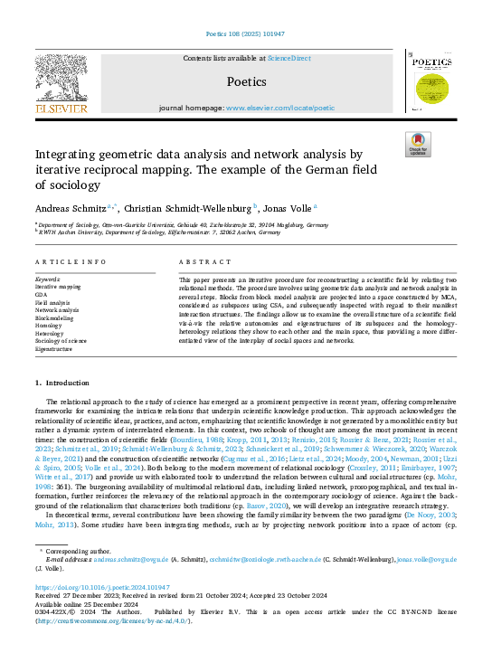 (PDF) Integrating geometric data analysis and network analysis by iterative reciprocal mapping ...