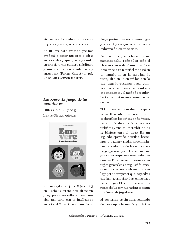 (PDF) Guerrero, Emovere, review EyF 51 (2024) 217-