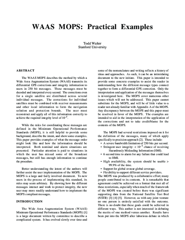 (PDF) WAAS MOPS: Practical Examples