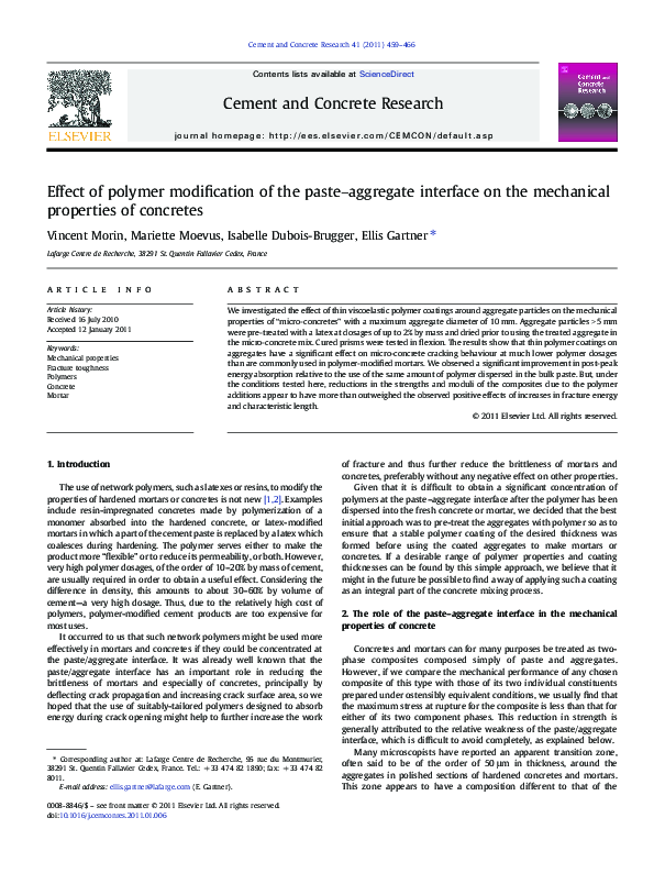 (PDF) Effect of polymer modification of the paste–aggregate interface ...