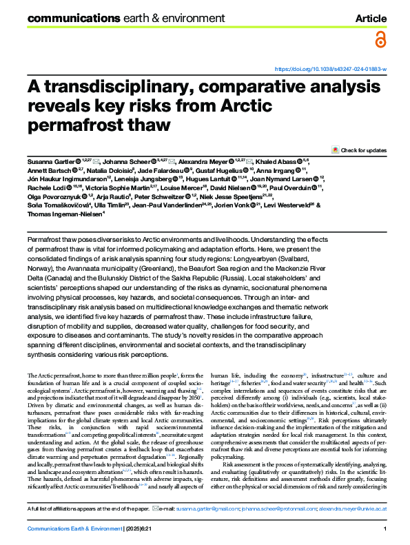 (PDF) Gartler et al 2025 Communications Earth & Environment