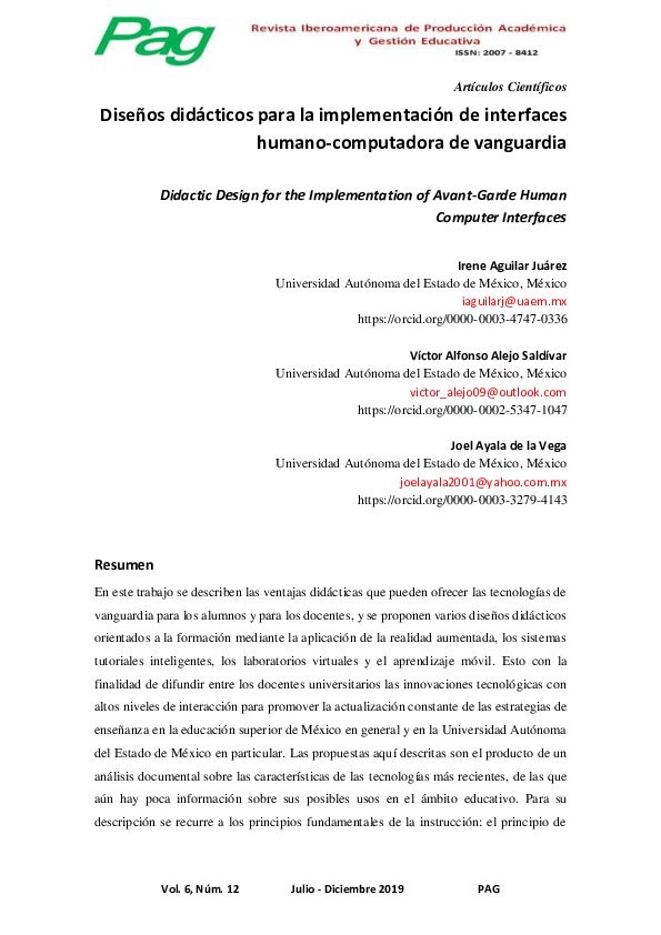 (PDF) Diseños didácticos para la implementación de interfaces humano-computadora de vanguardia ...