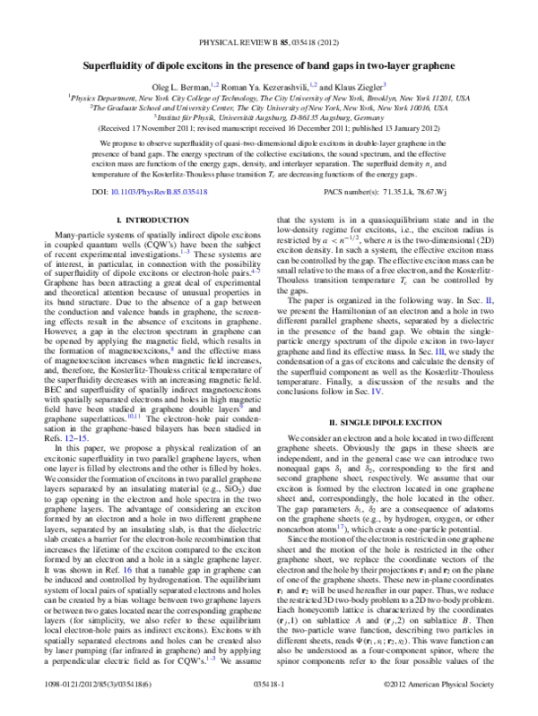 (PDF) Superfluidity of dipole excitons in the presence of band gaps in ...