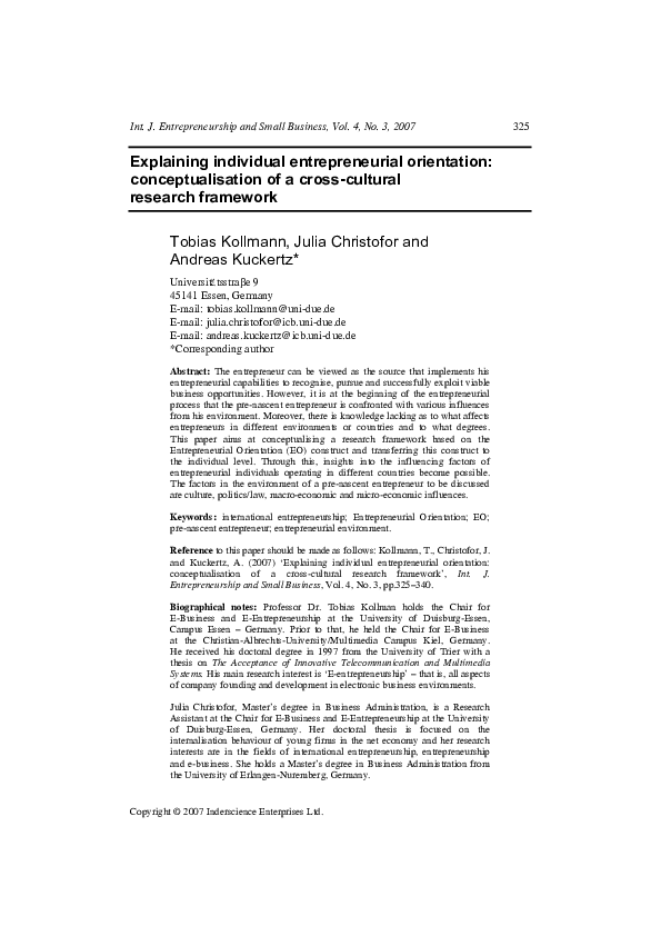 (PDF) Explaining individual entrepreneurial orientation ...