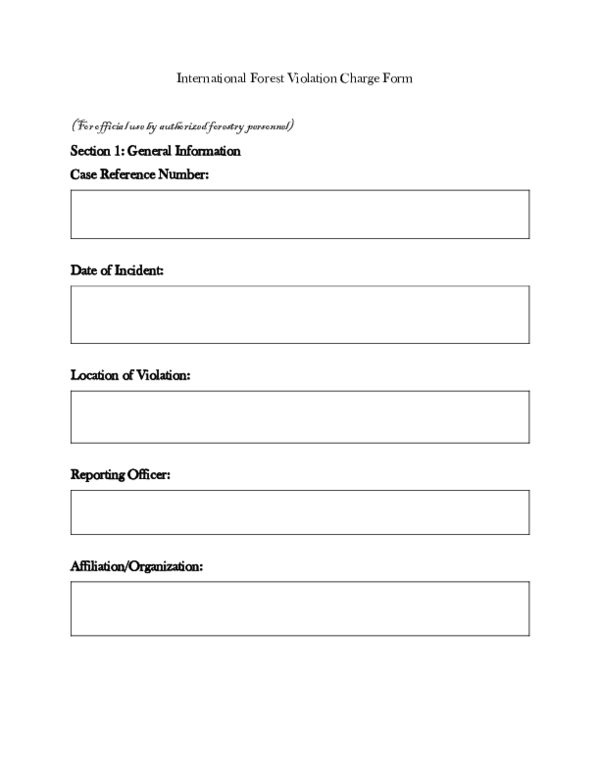 (PDF) International Forest Violation Charge Form
