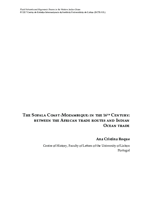 (PDF) The Sofala Coast (Mozambique) in the 16th Century: between the ...