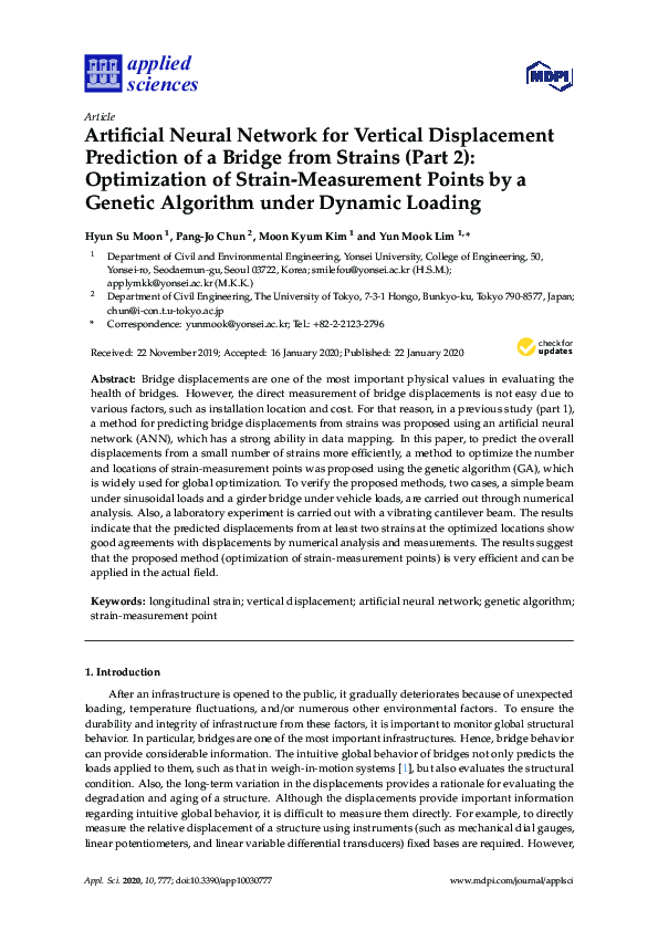 (PDF) Artificial Neural Network for Vertical Displacement Prediction of a Bridge from Strains ...