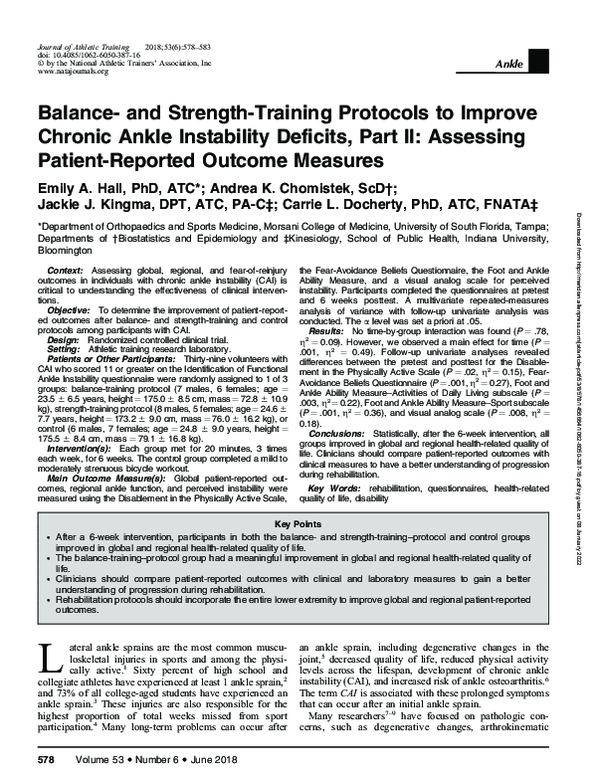 (PDF) Balance- and Strength-Training Protocols to Improve Chronic Ankle ...