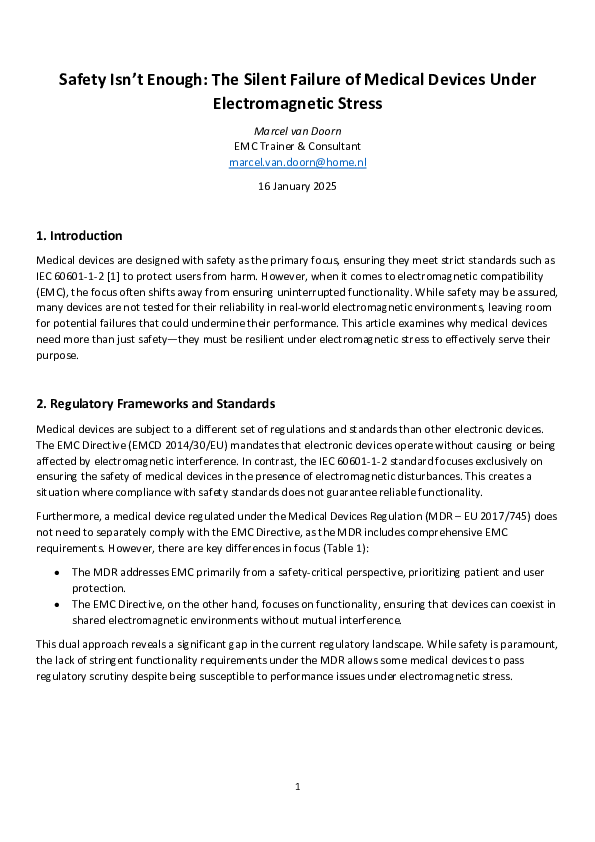 (PDF) Safety Is Not Enough - The Silent Failure of Medical Devices ...