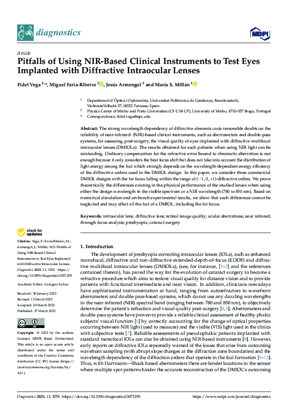 (PDF) Pitfalls of Using NIR-Based Clinical Instruments to Test Eyes ...