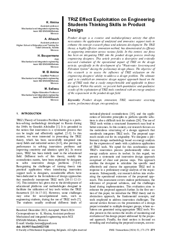 (PDF) TRIZ effect exploitation on engineering students thinking skills ...
