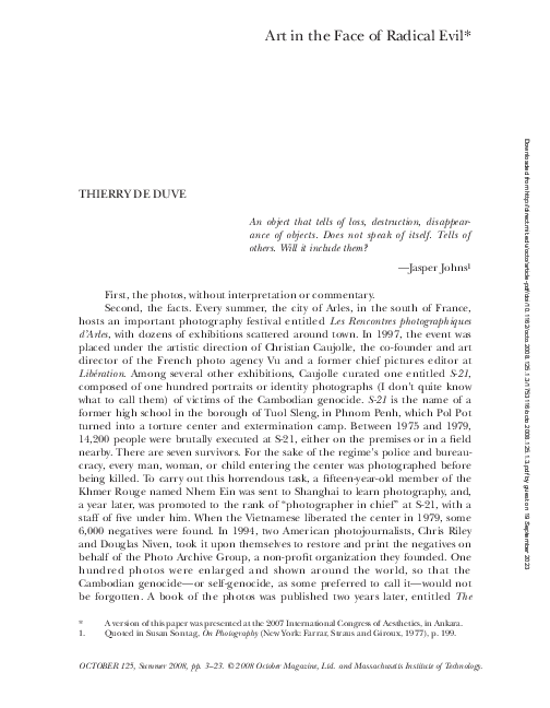 (PDF) Art in the Face of Radical Evil