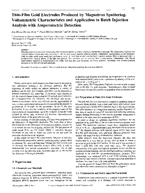 (PDF) Thin-film gold electrodes produced by magnetron sputtering ...