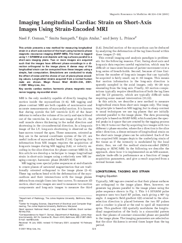 (PDF) Imaging longitudinal cardiac strain on short-axis images using ...