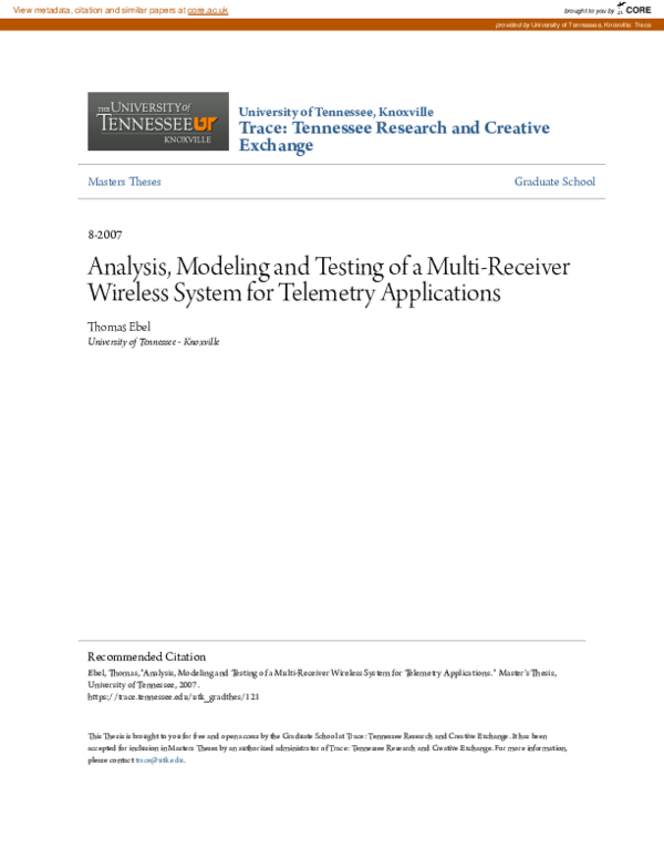 (PDF) Analysis, Modeling and Testing of a Multi-Receiver Wireless ...