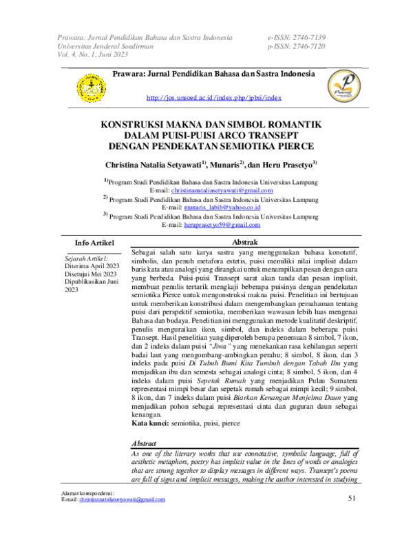 (PDF) Konstruksi Makna Dan Simbol Romantik Dalam Puisi-Puisi Arco ...