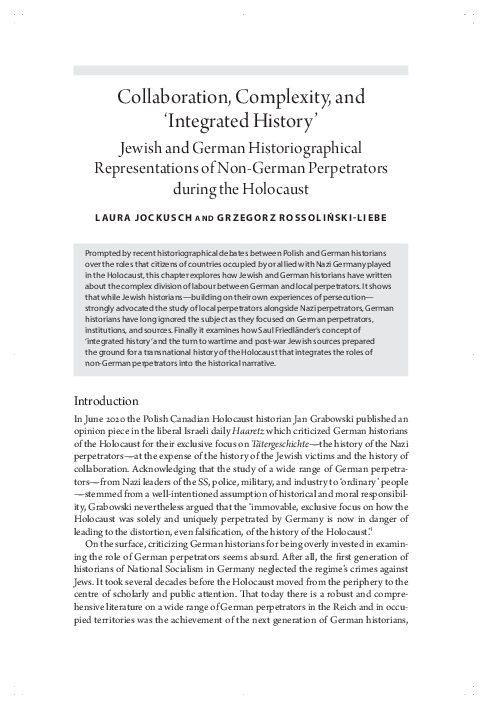 (PDF) Collaboration, Complexity, and ‘Integrated History’: Jewish and ...