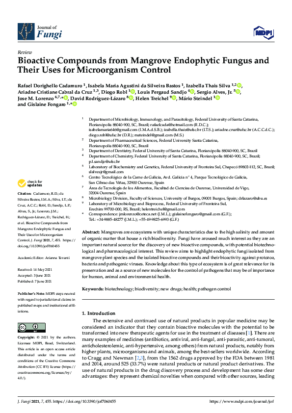 (PDF) Bioactive Compounds from Mangrove Endophytic Fungus and Their Uses for Microorganism Control