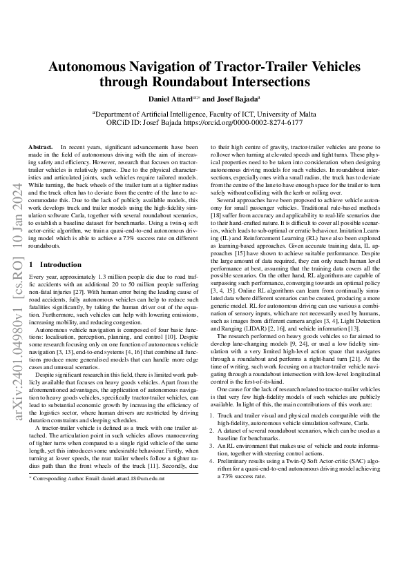 (PDF) Autonomous Navigation of Tractor-Trailer Vehicles through ...