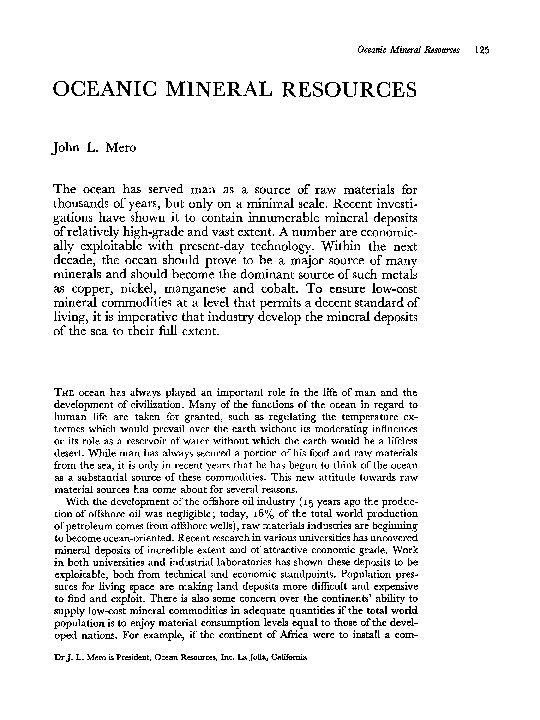 (PDF) Oceanic mineral resources