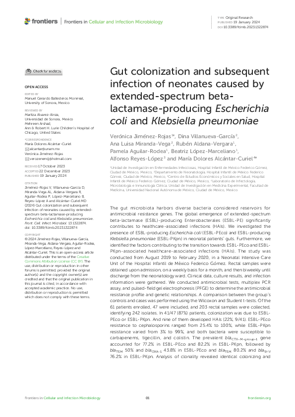 (PDF) Gut colonization and subsequent infection of neonates caused by ...
