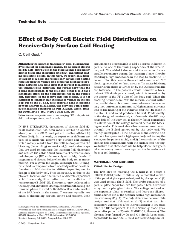 (PDF) Effect of body coil electric field distribution on receive‐only ...