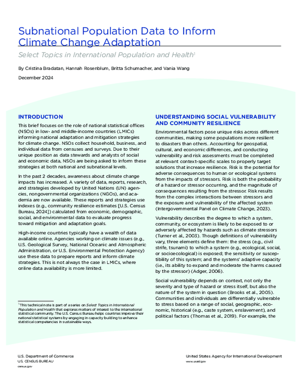 (PDF) Subnational Population Data to Inform Climate Change Adaptation
