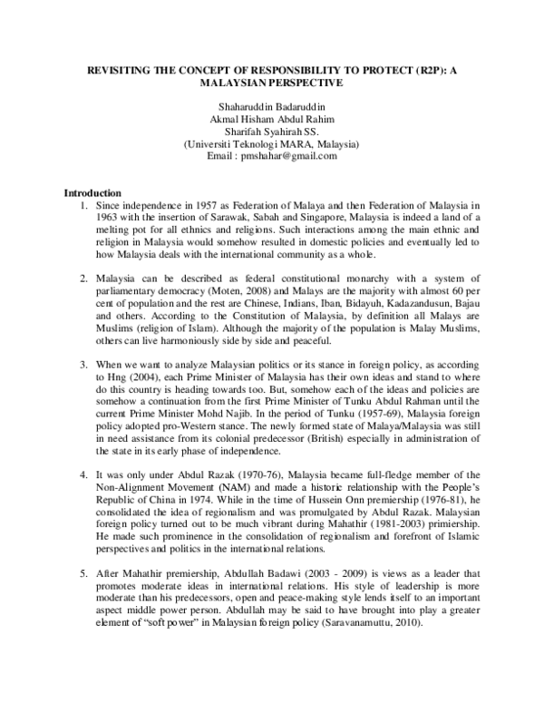 (PDF) REVISITING THE CONCEPT OF RESPONSIBILITY TO PROTECT R2P A ...