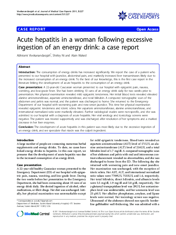 (PDF) Acute hepatitis in a woman following excessive ingestion of an ...