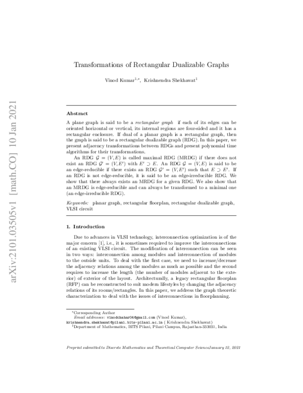 (PDF) Transformations of Rectangular Dualizable Graphs