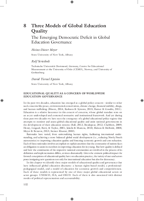 (PDF) Three Models of Global Education Quality: The Emerging Democratic ...