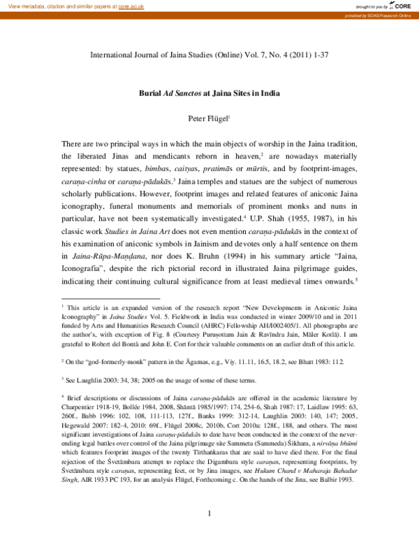 (PDF) Burial Ad Sanctos at Jaina Sites in India