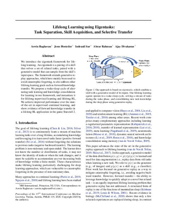 (PDF) Lifelong Learning using Eigentasks: Task Separation, Skill ...