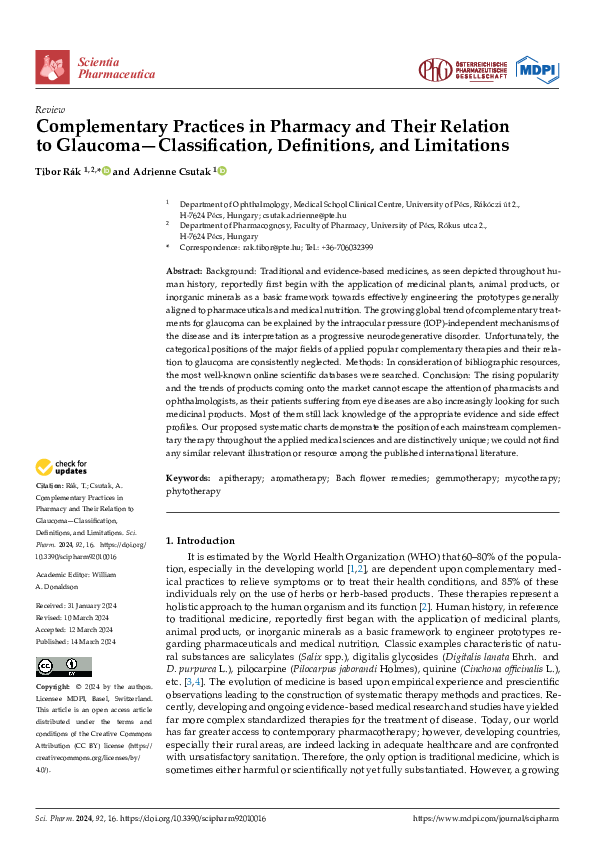 (PDF) Complementary Practices in Pharmacy and Their Relation to ...
