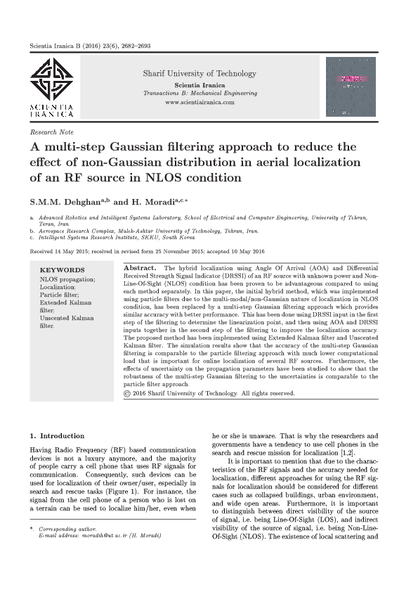 Pdf A Multi Step Gaussian Filtering Approach To Reduce The Effect Of Non Gaussian Distribution